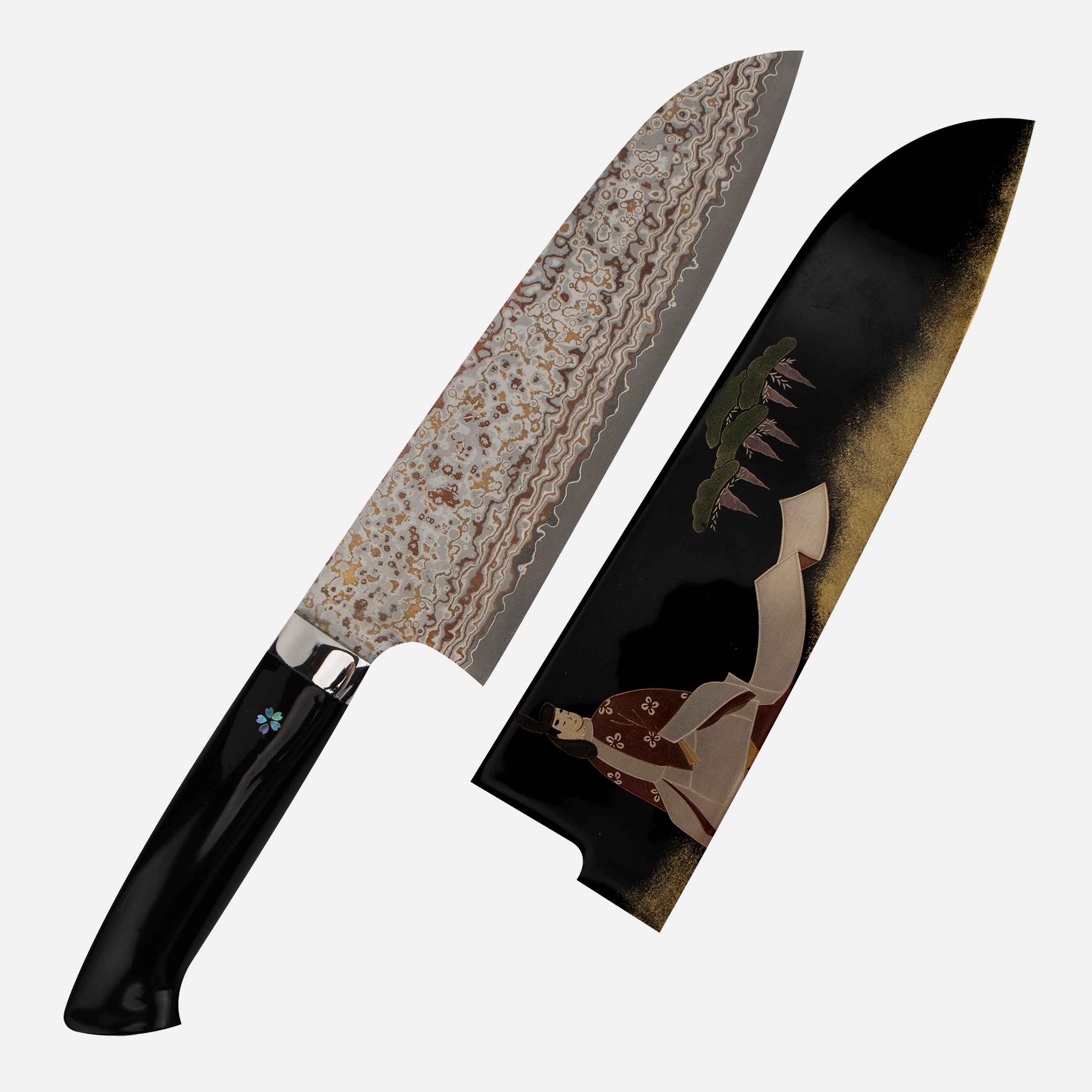 Santoku 18 cm Takeshi Saji Art Black Color VG-10 – Japan-knives.com